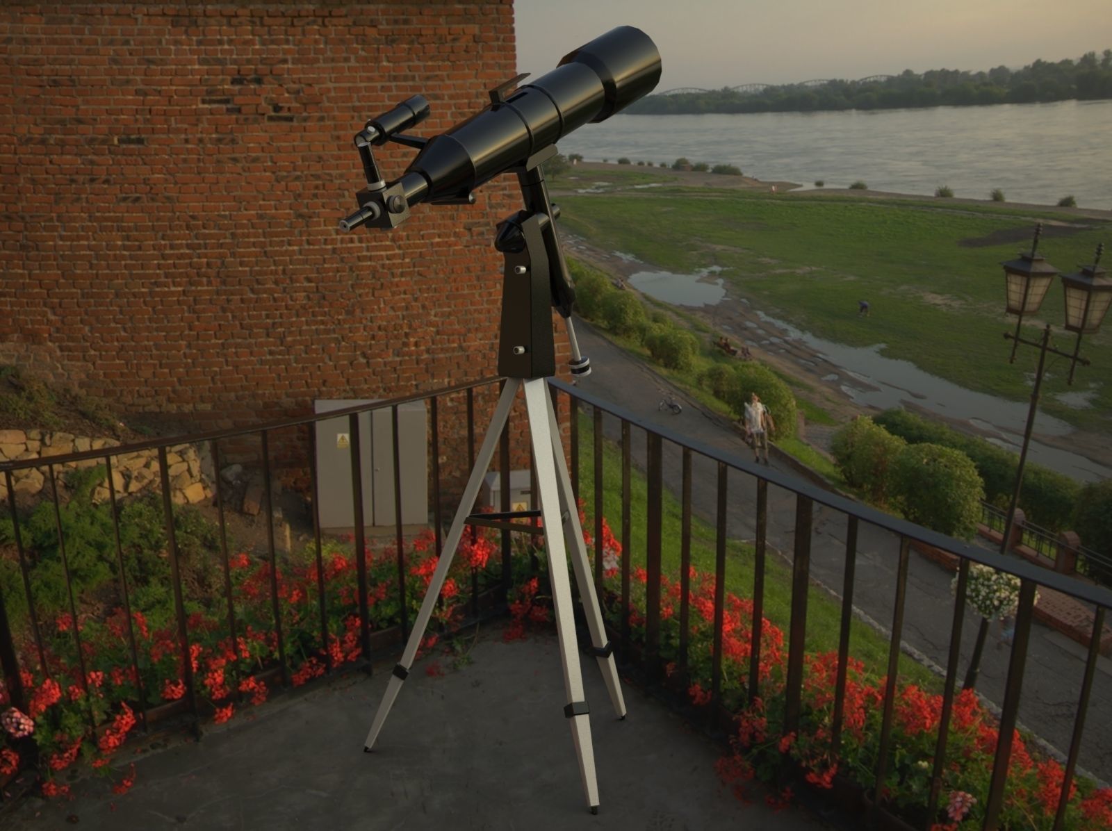 3D model Realistic Telescope Lowpoly Blender model VR / AR / low-poly ...