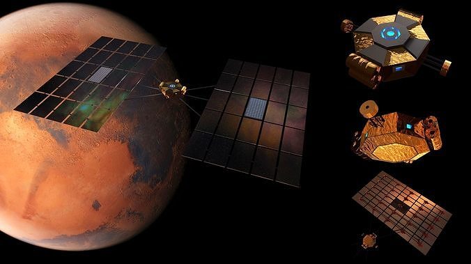 3D model double mirror satellite VR / AR / low-poly | CGTrader