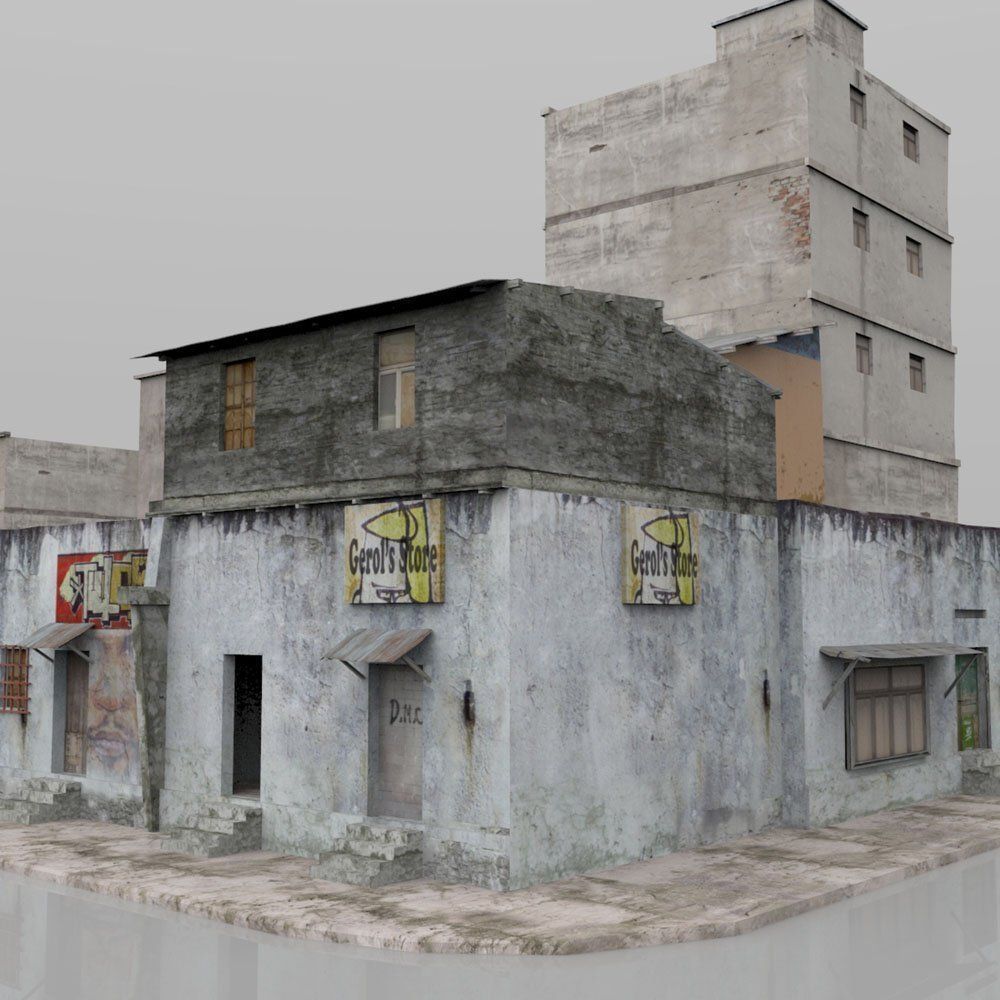 3D model Shanty Town Buildings 2 City Blocks A B C VR / AR / low-poly ...
