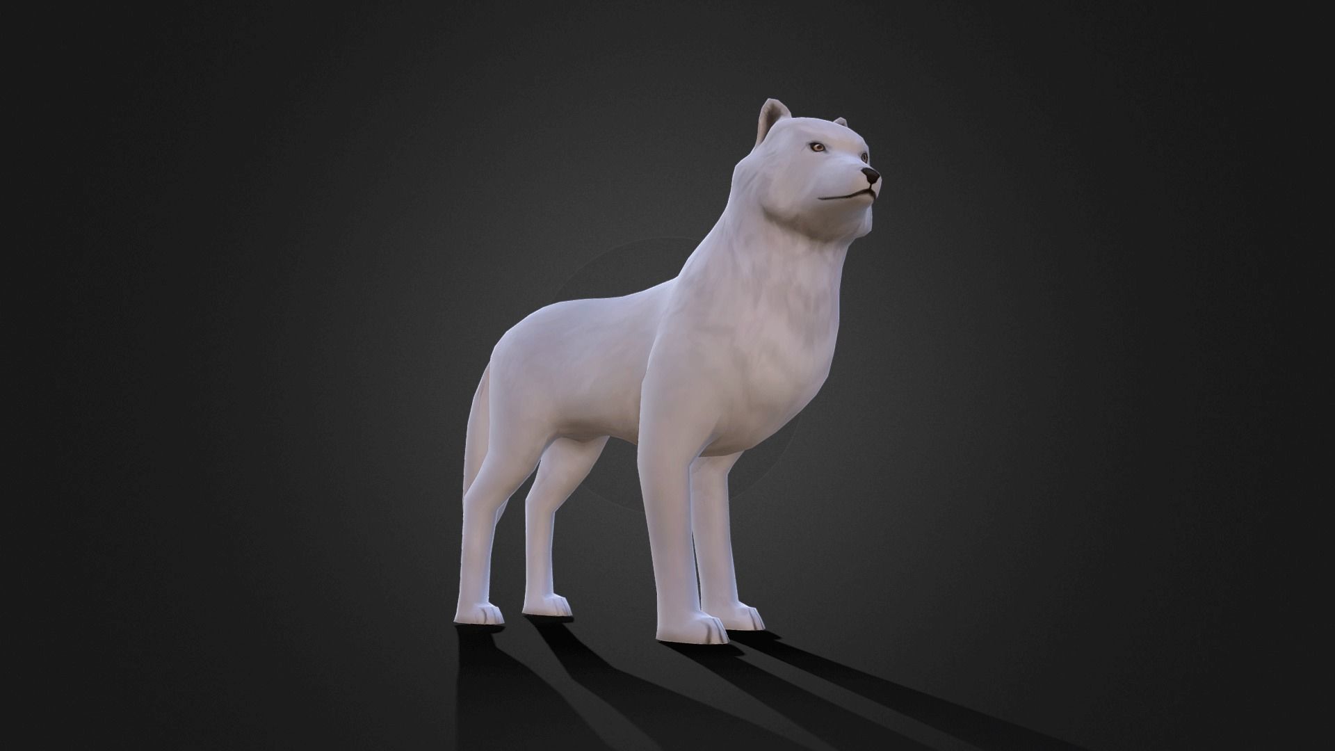 3D model Low poly Arctic Wolf - Idle Animated VR / AR / low-poly rigged ...