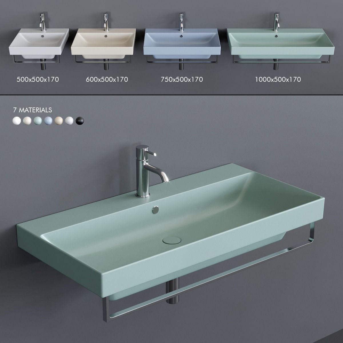 3D model Ceramica Catalano New Zero Colori Wall-mounted Washbasin VR ...
