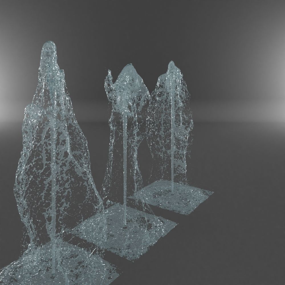 Water Jet Exterior Fountains Pack 3 3D model | CGTrader