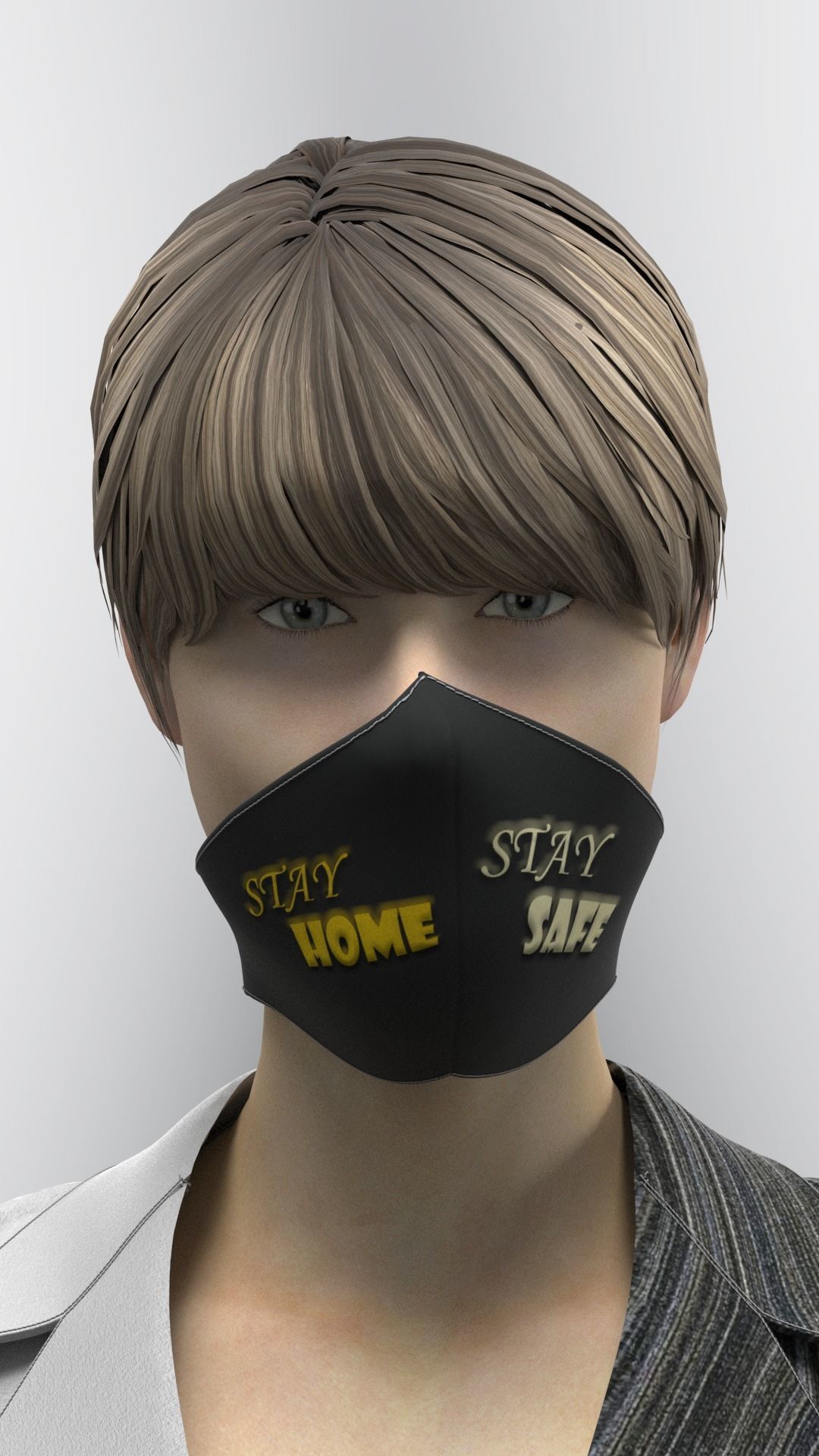 3D model CORONA FASHION SUIT WITH PANT AND MASK VR / AR / low-poly ...