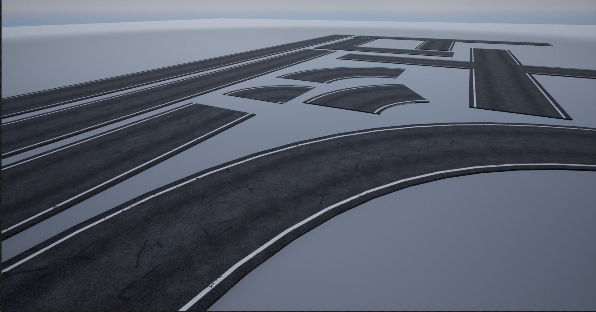 3D model modular single lane PBR road VR / AR / low-poly | CGTrader