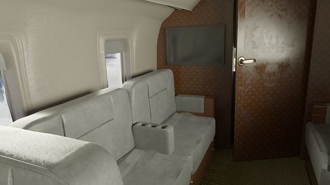 Private jet interior 3D model | CGTrader
