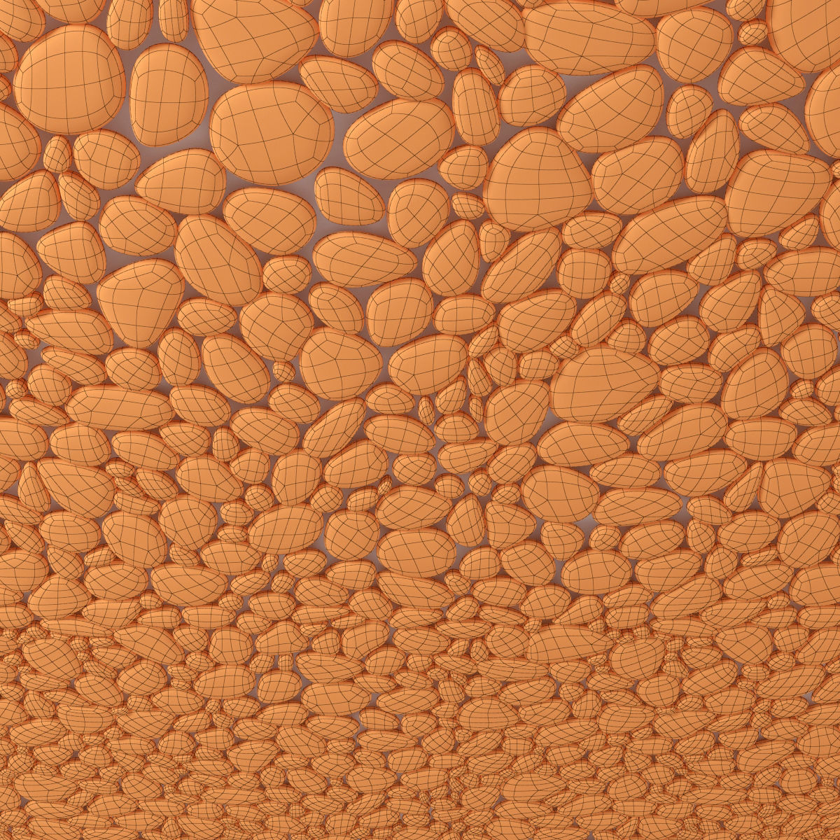 Panel smooth pebble many part 3D model | CGTrader