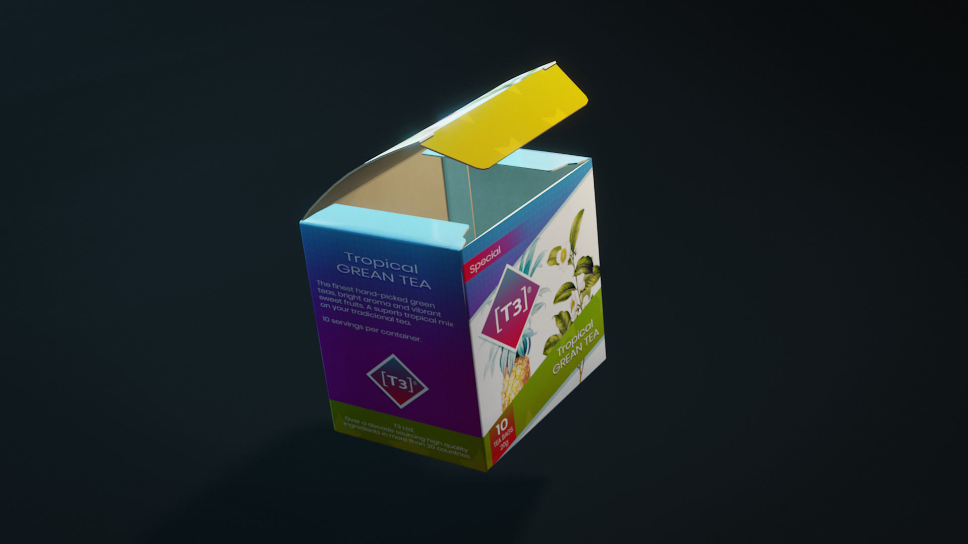 Rigged Dieline for Box Packaging Design and Product Animation 3D model ...