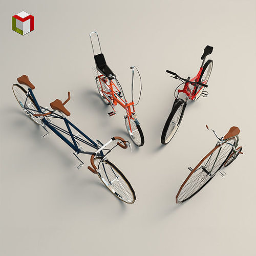 Low Poly Bike Pack 02 3D Model Collection | CGTrader