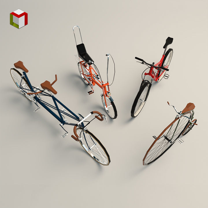 3D Model Collection Low Poly Bike Pack 02 VR / AR / low-poly | CGTrader