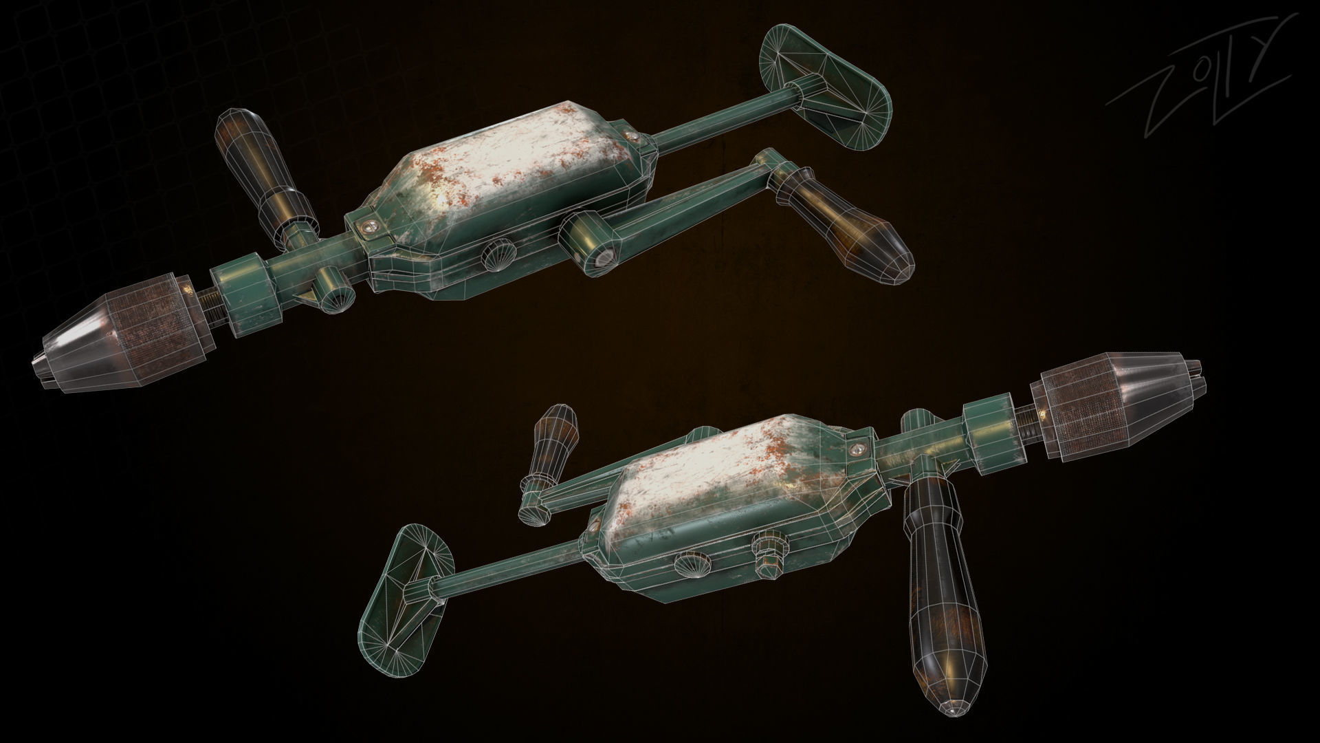 3D model Drill game ready and pbr texture VR / AR / low-poly | CGTrader