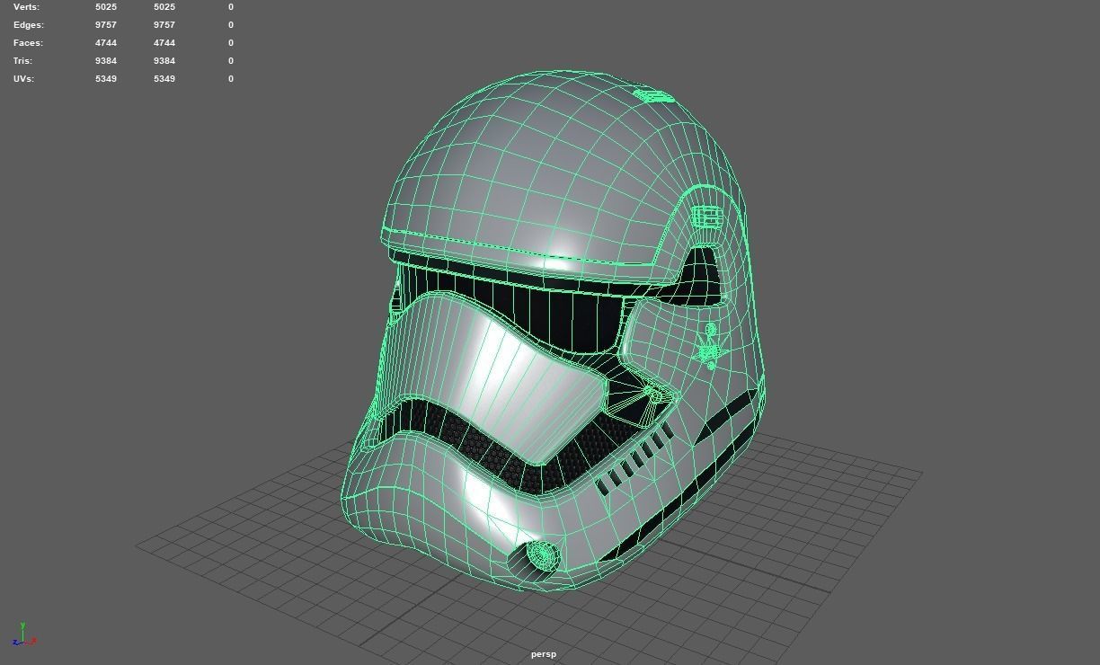 3D model Star Wars Stormtrooper Helmet - White Plastic VR / AR / low ...