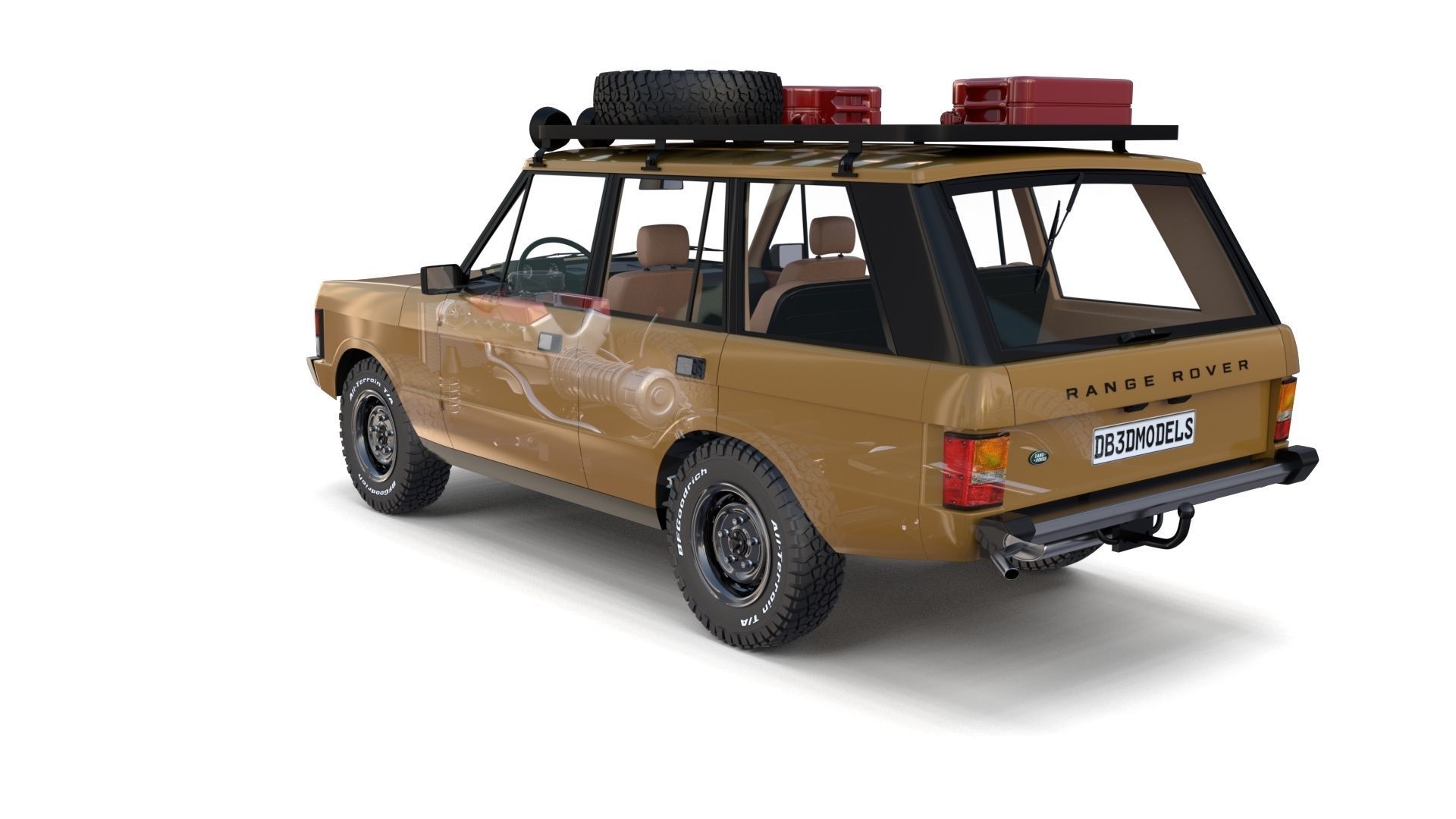 Range Rover Classic with chassis and interior v1 3D model | CGTrader