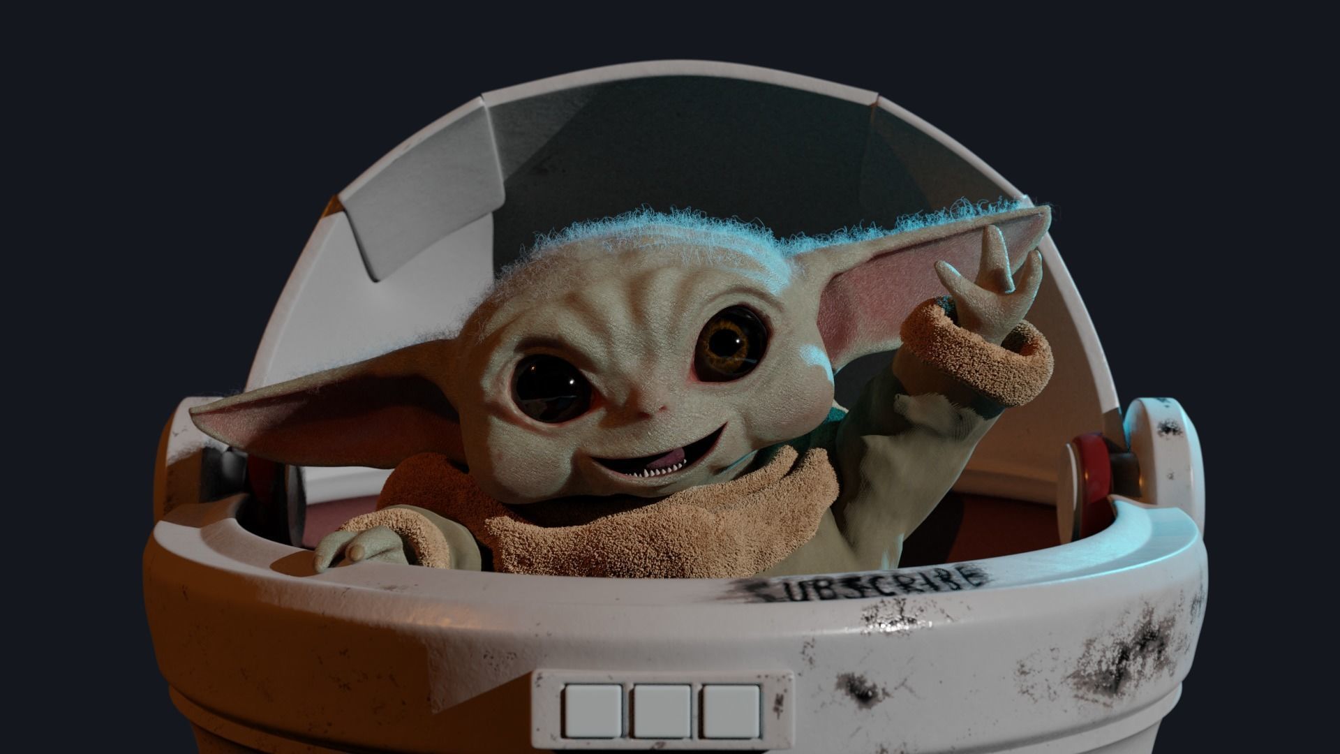 Baby Yoda free 3D model animated | CGTrader