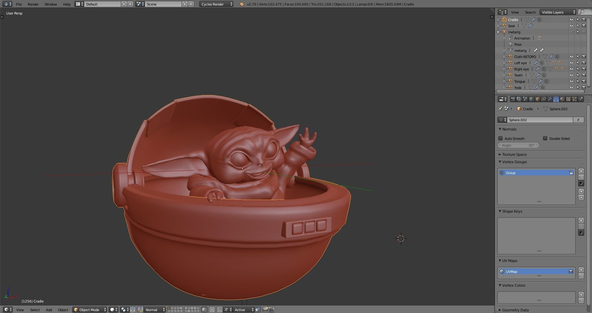 Baby Yoda free 3D model animated | CGTrader