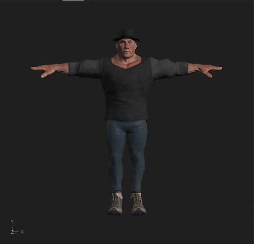 Boxer man in shirt 3D model animated | CGTrader