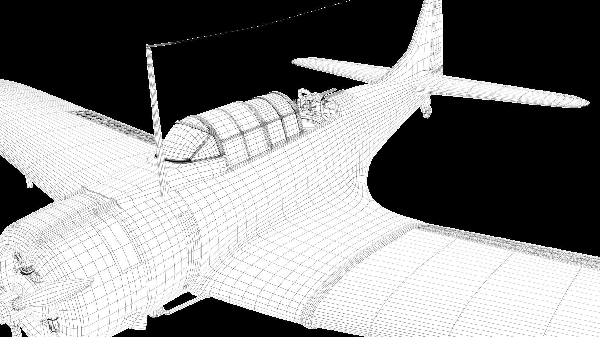 WW2 SDB3 Dauntless for production 3D model rigged | CGTrader