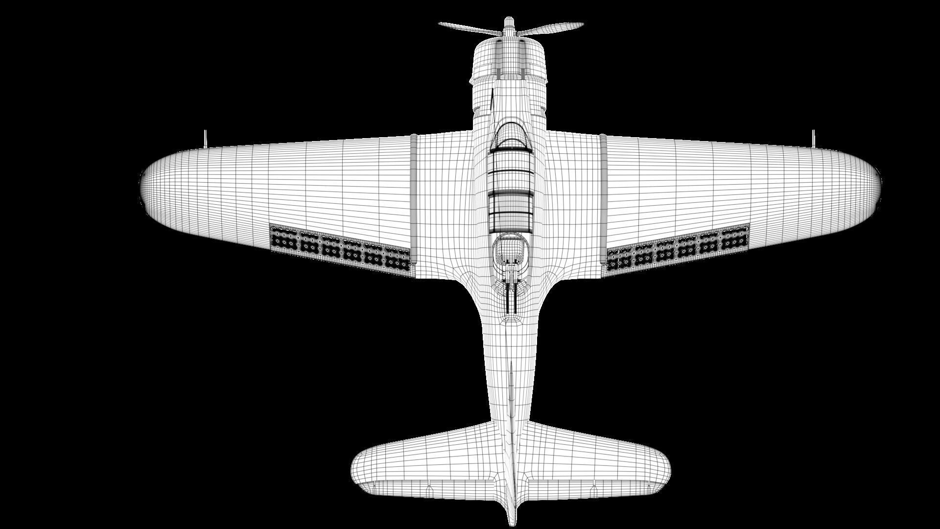 WW2 SDB3 Dauntless for production 3D model rigged | CGTrader