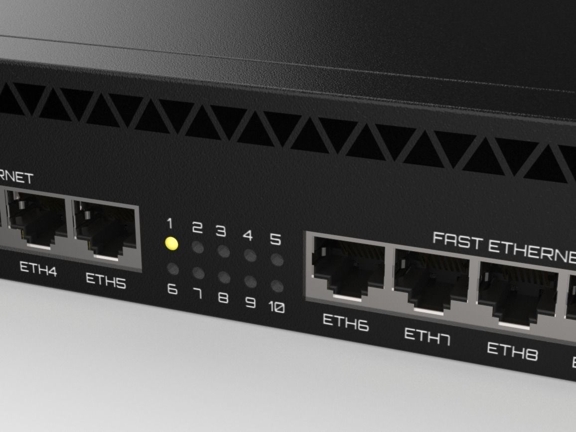 Mikrotik Routerboard RB2011 UiAS-RM Rackmount Router 3D model | CGTrader