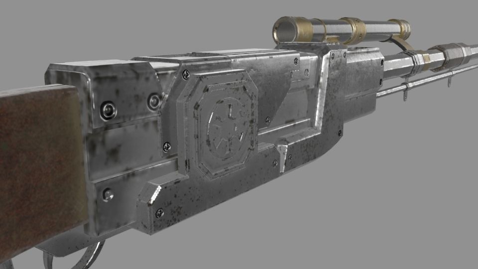 3D model Star Wars The Mandolorian Amban Rifle VR / AR / low-poly ...