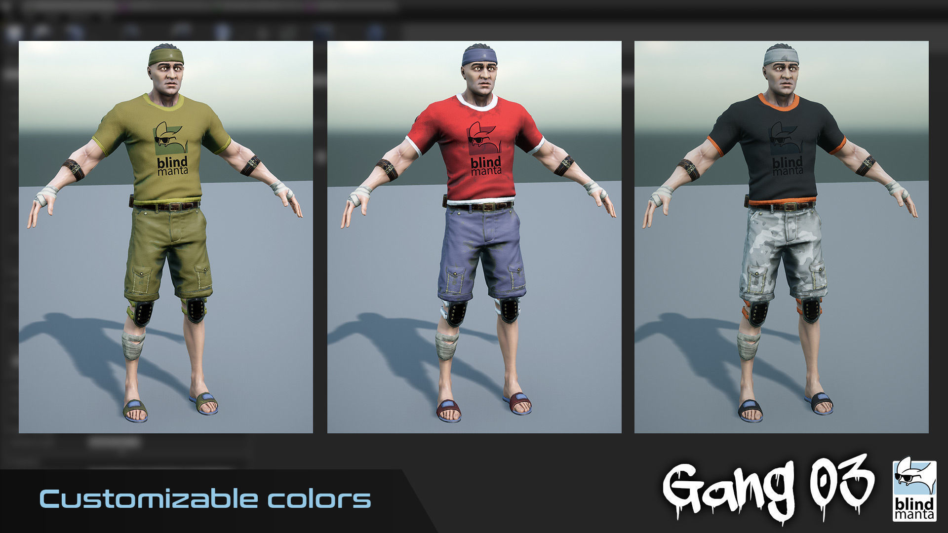 3D model Male Gang 03 VR / AR / low-poly | CGTrader