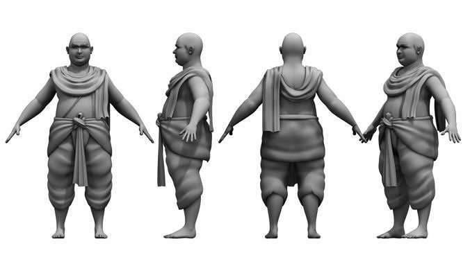 india iyer temple old man indian 3d model 3D model | CGTrader