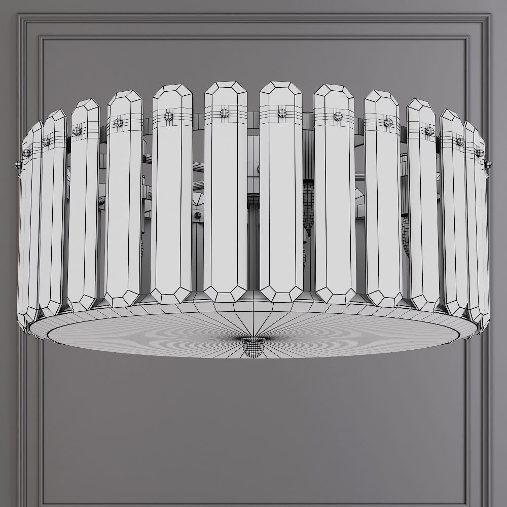 Restoration Hardware BONNINGTON LARGE FLUSH MOUNT Black 3D model | CGTrader