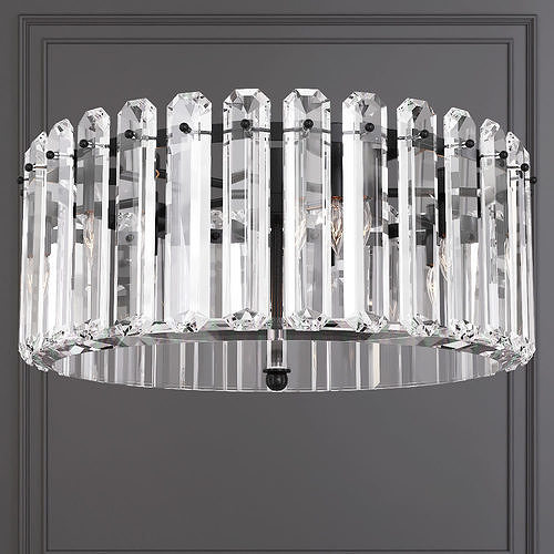 Restoration Hardware BONNINGTON LARGE FLUSH MOUNT Black 3D model | CGTrader