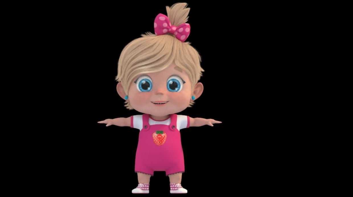 Cartoon Cute Baby Girl 3D model 3D model | CGTrader