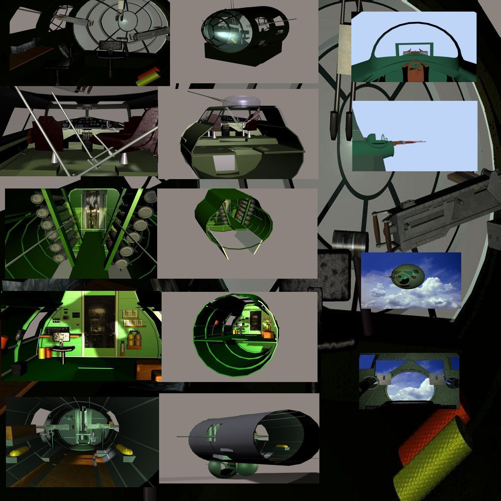 Inside the B17 all Compartments 3D model | CGTrader