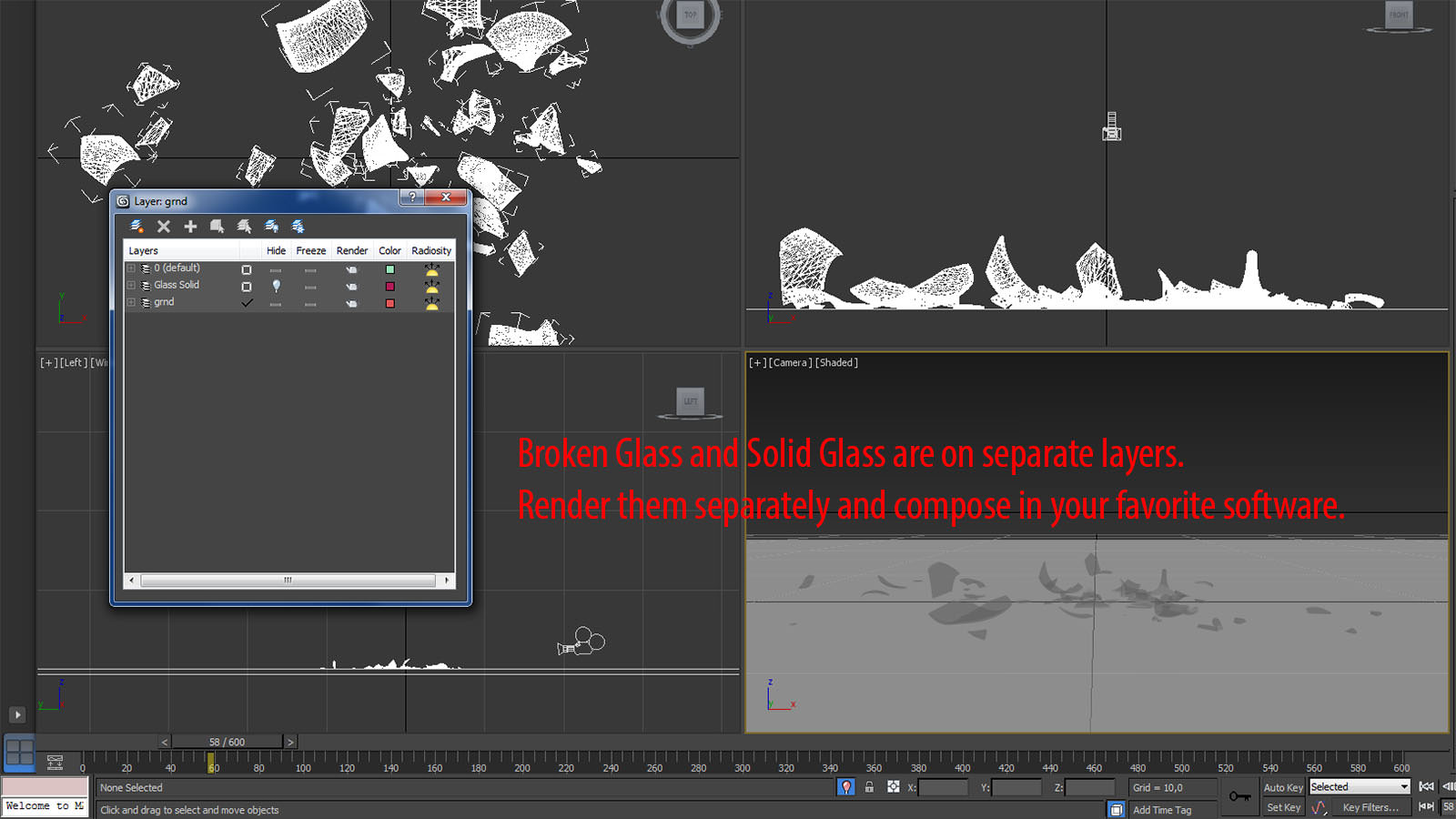 Falling Glass Animation 3D model animated | CGTrader