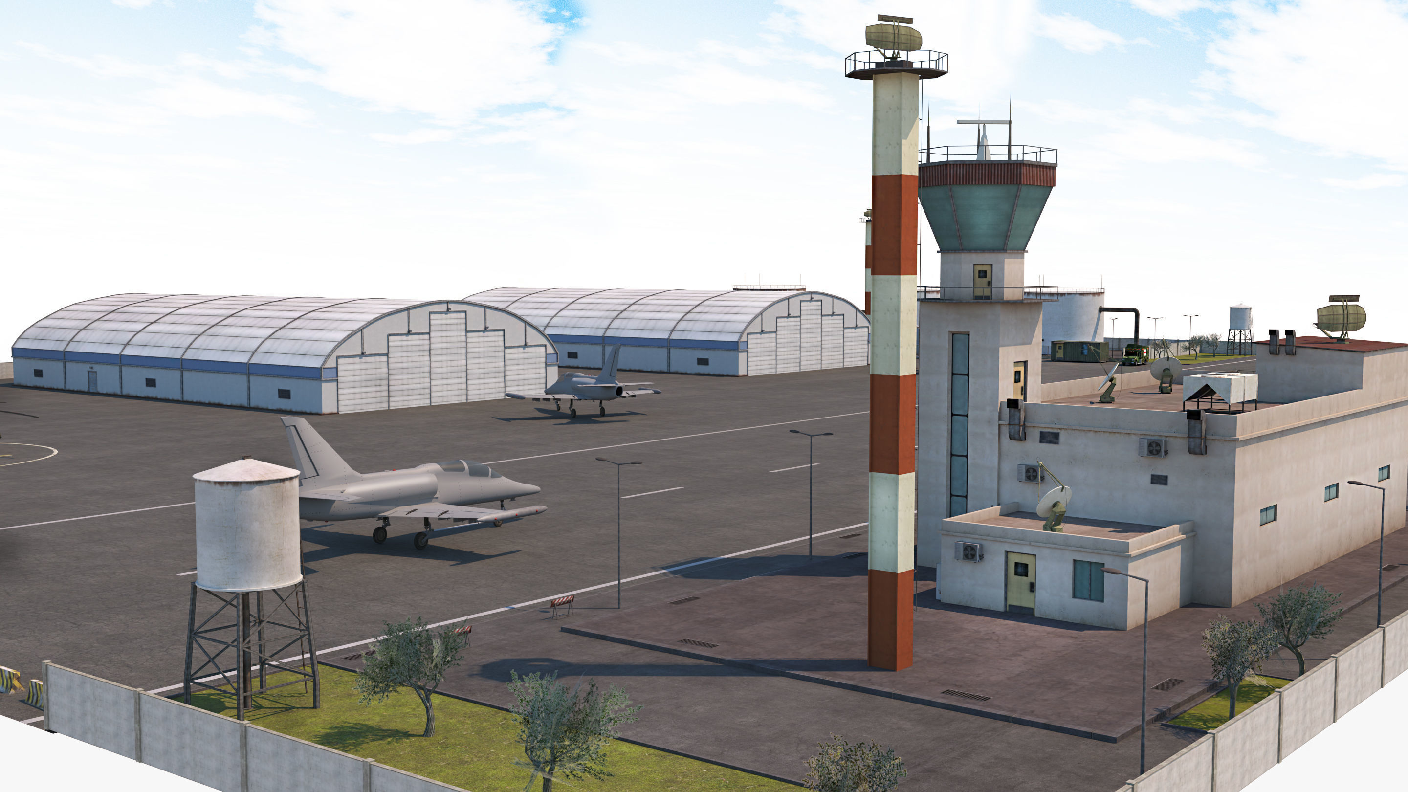 3D model Military Airport - Scene model VR / AR / low-poly | CGTrader