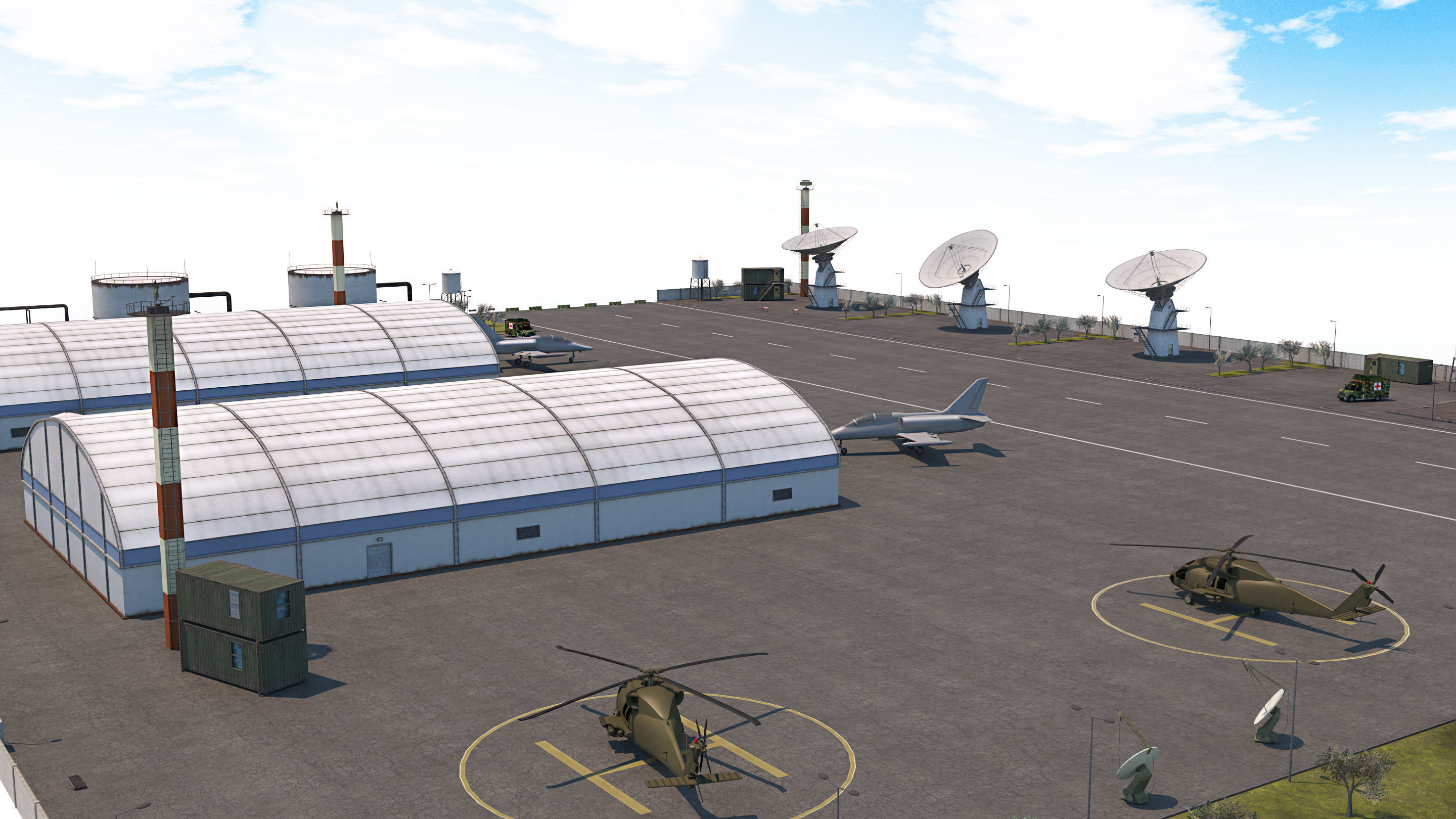 3D model Military Airport - Scene model VR / AR / low-poly | CGTrader