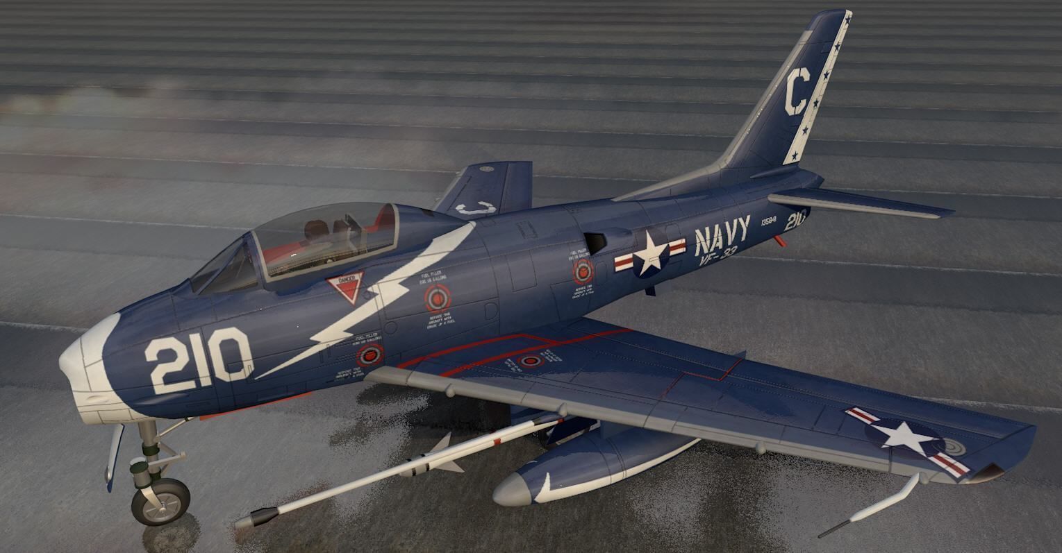 North American FJ-3 Fury 3D model | CGTrader