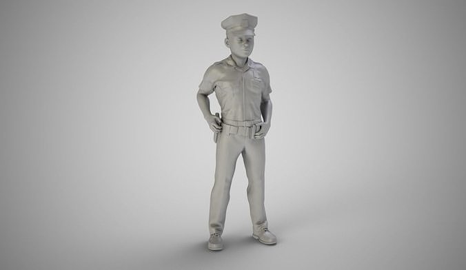 Police man in uniform 3D model 3D printable | CGTrader