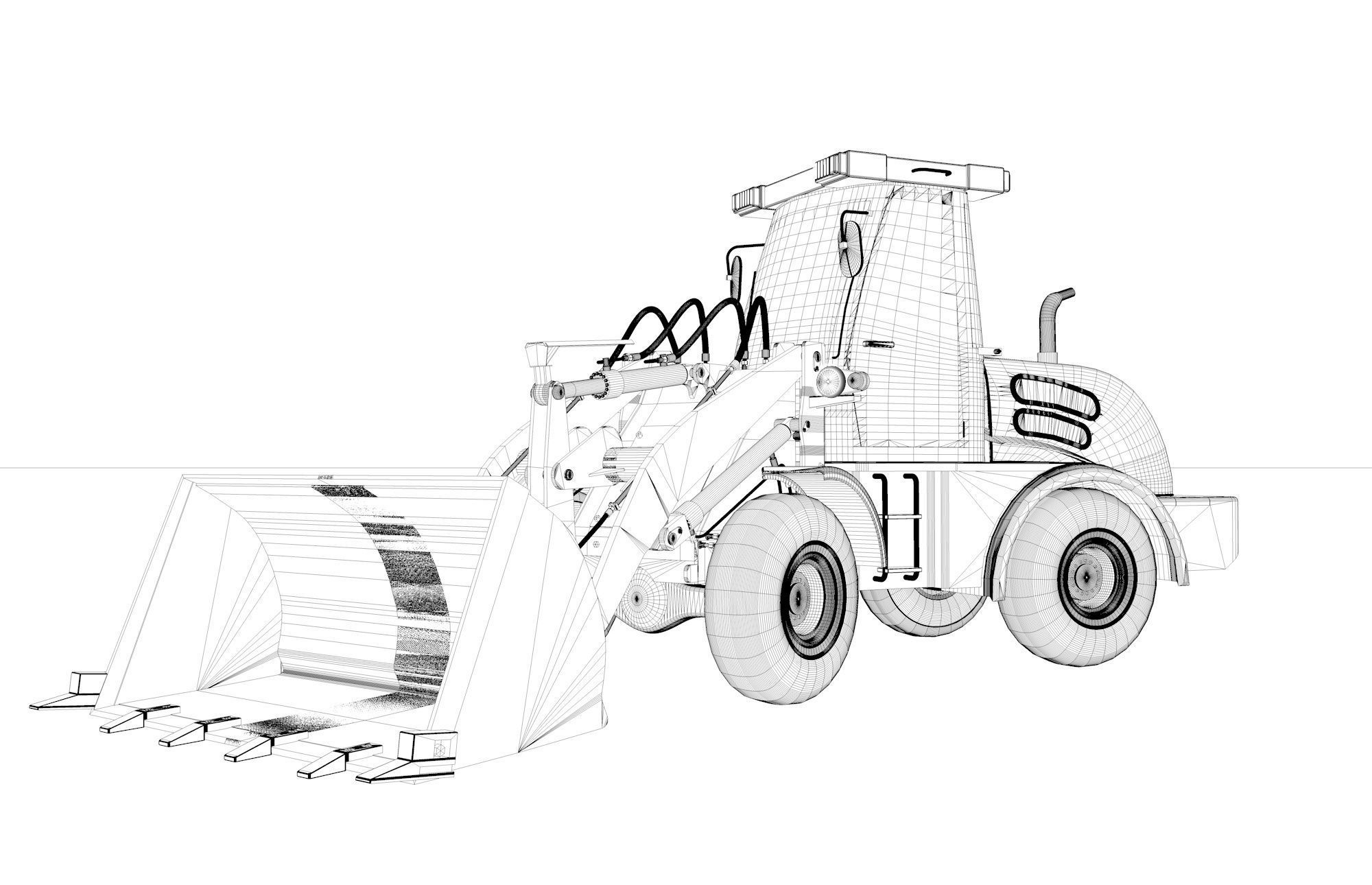 Wheel Loader Animated 3D model animated rigged | CGTrader