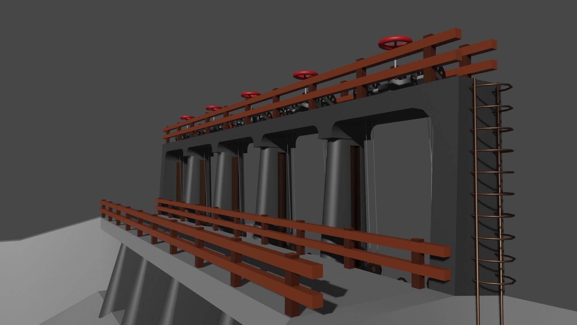 Water Dam Sluice Gate free VR / AR / low-poly 3D model | CGTrader