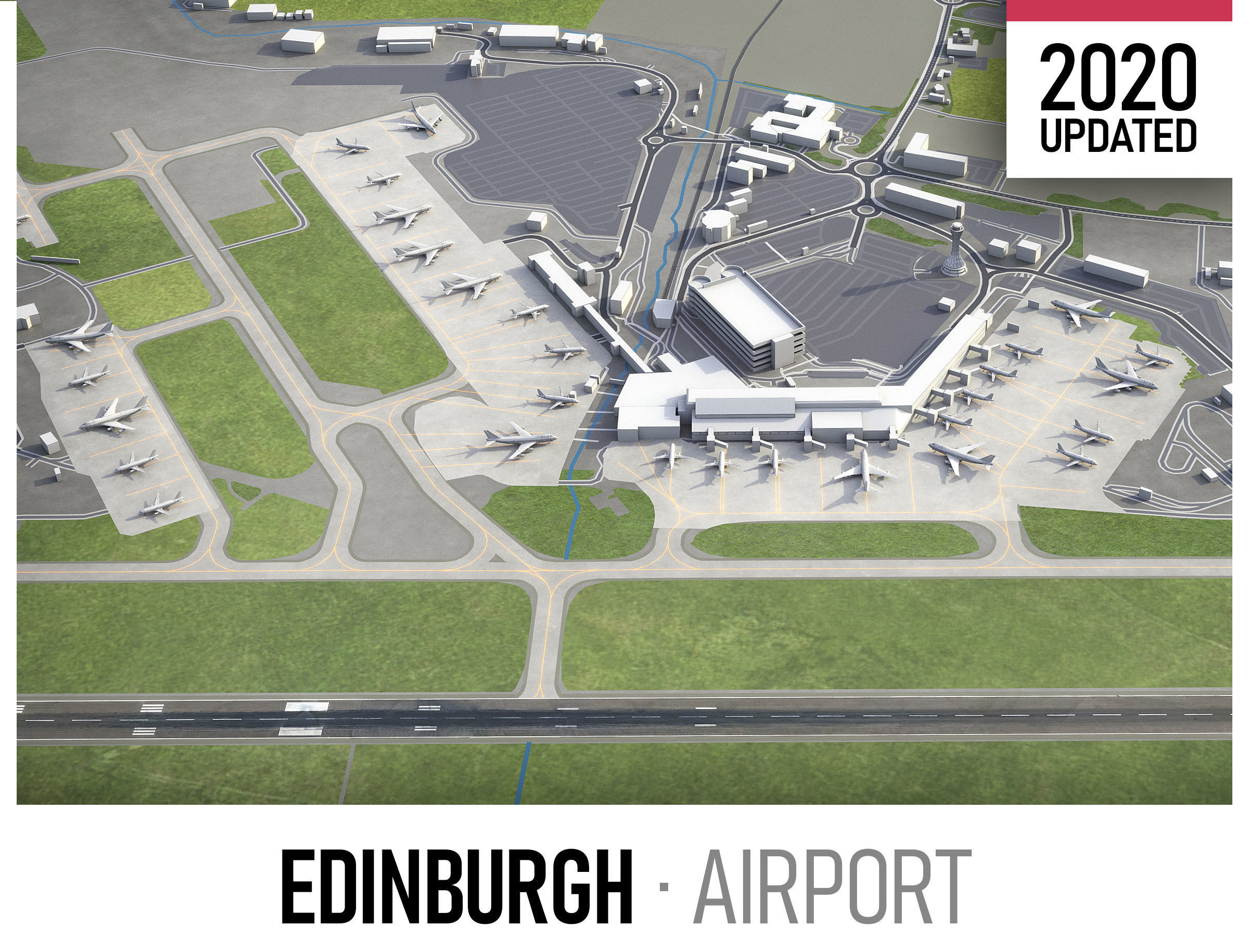 3D model Edinburgh Airport - EDI VR / AR / low-poly | CGTrader