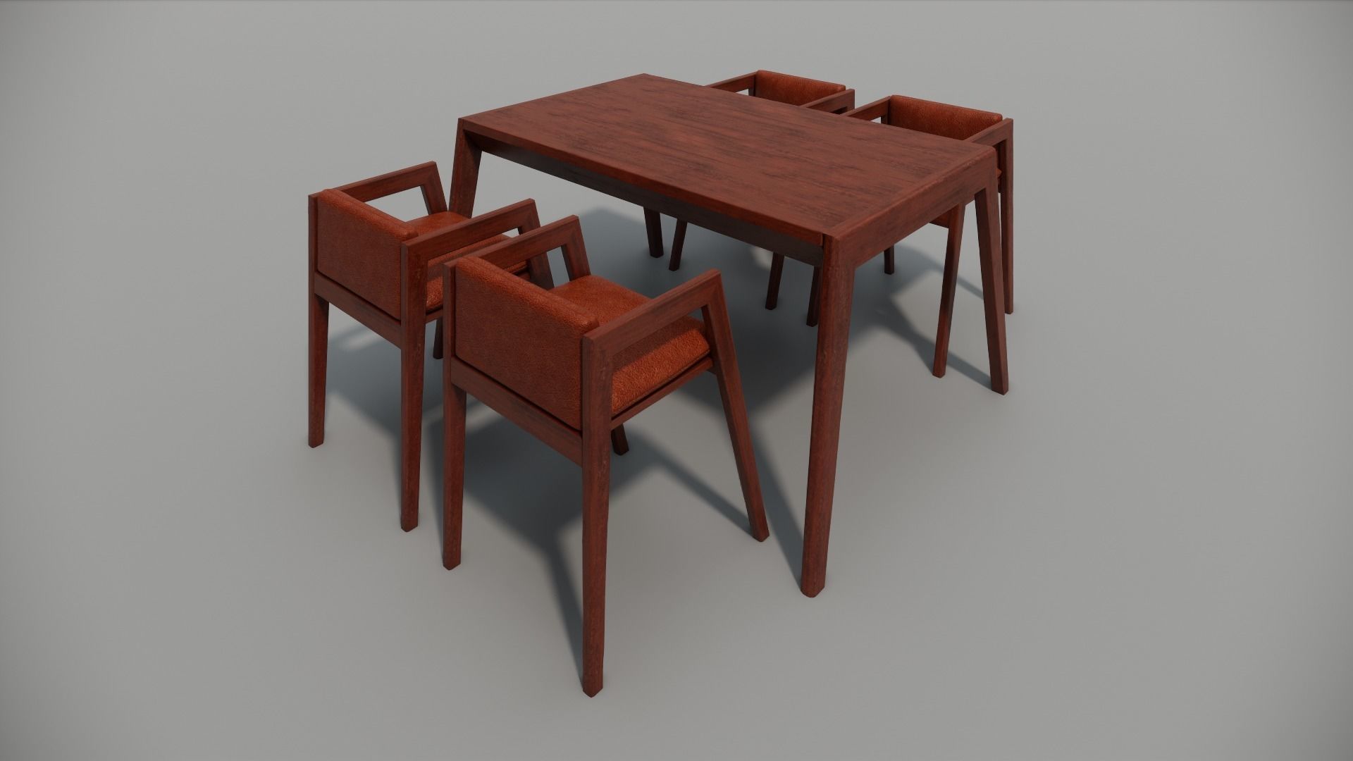 Table and chair Family for Revit three sizes wood 3d model 3D model ...