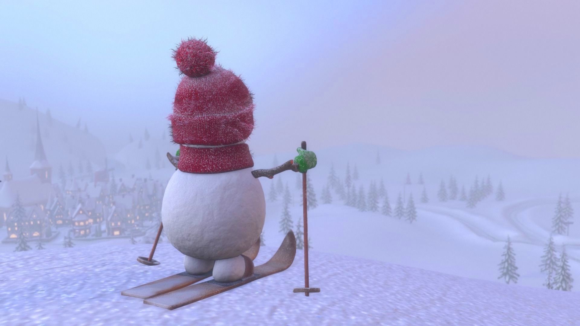 3D model Snowman Skier VR / AR / low-poly rigged animated | CGTrader
