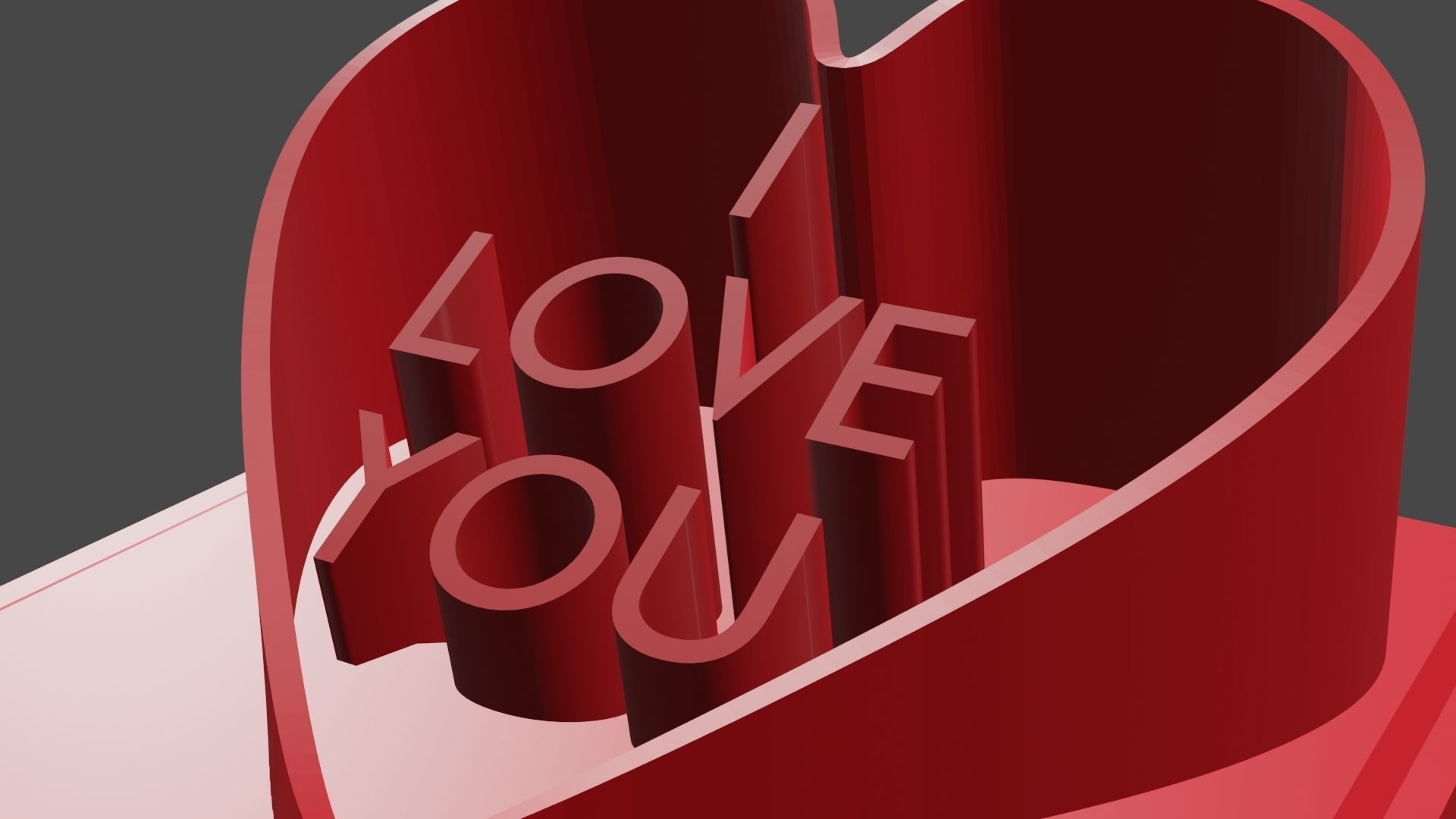 I love you heart 3D model 3D printable | CGTrader