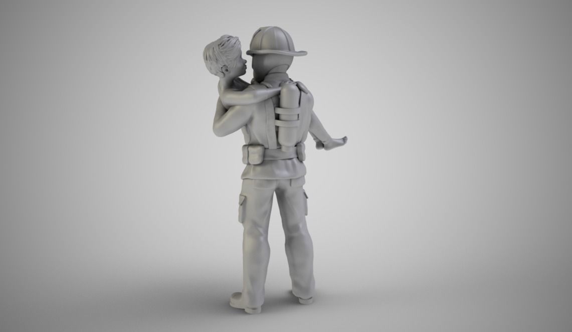 Fireman 2 3D model 3D printable | CGTrader