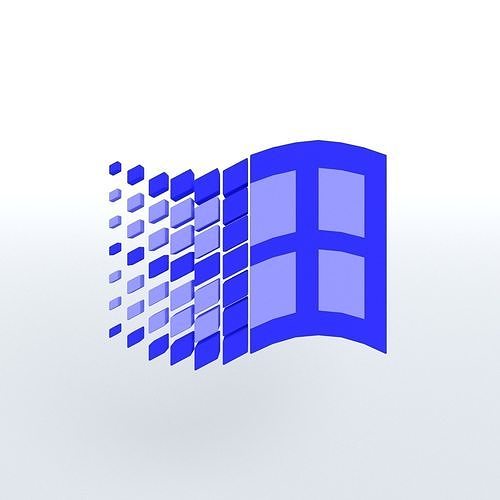 Windows 95 Logo v1 005 free VR / AR / low-poly 3D model | CGTrader