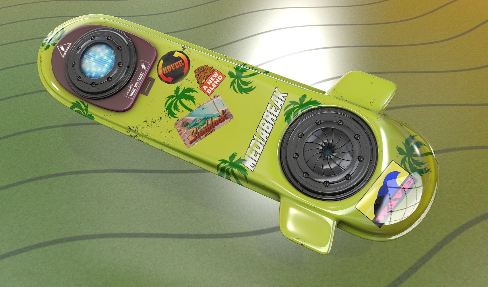 Hoverboard II Neon Power Shock 3D model | CGTrader
