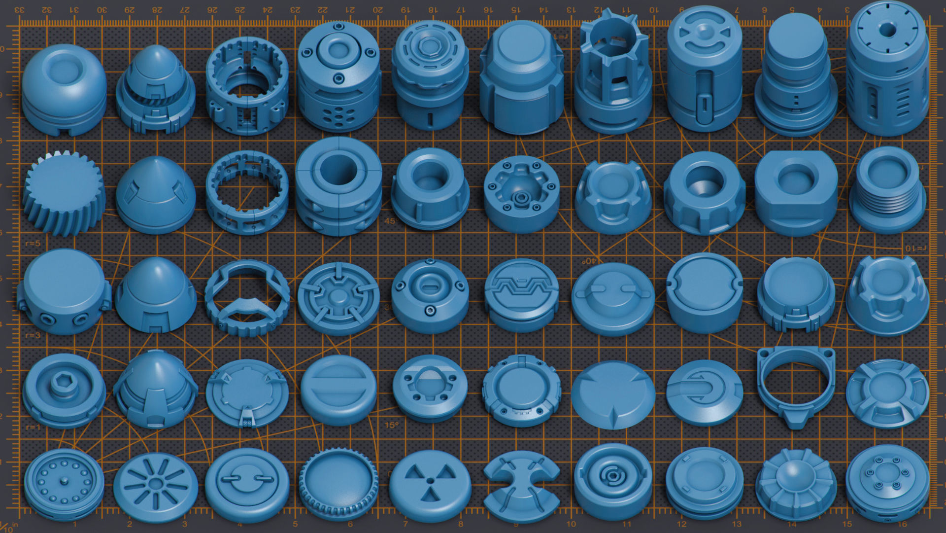 Mega Pack Hard Surface Kitbash 500 DETAILS 3D model | CGTrader