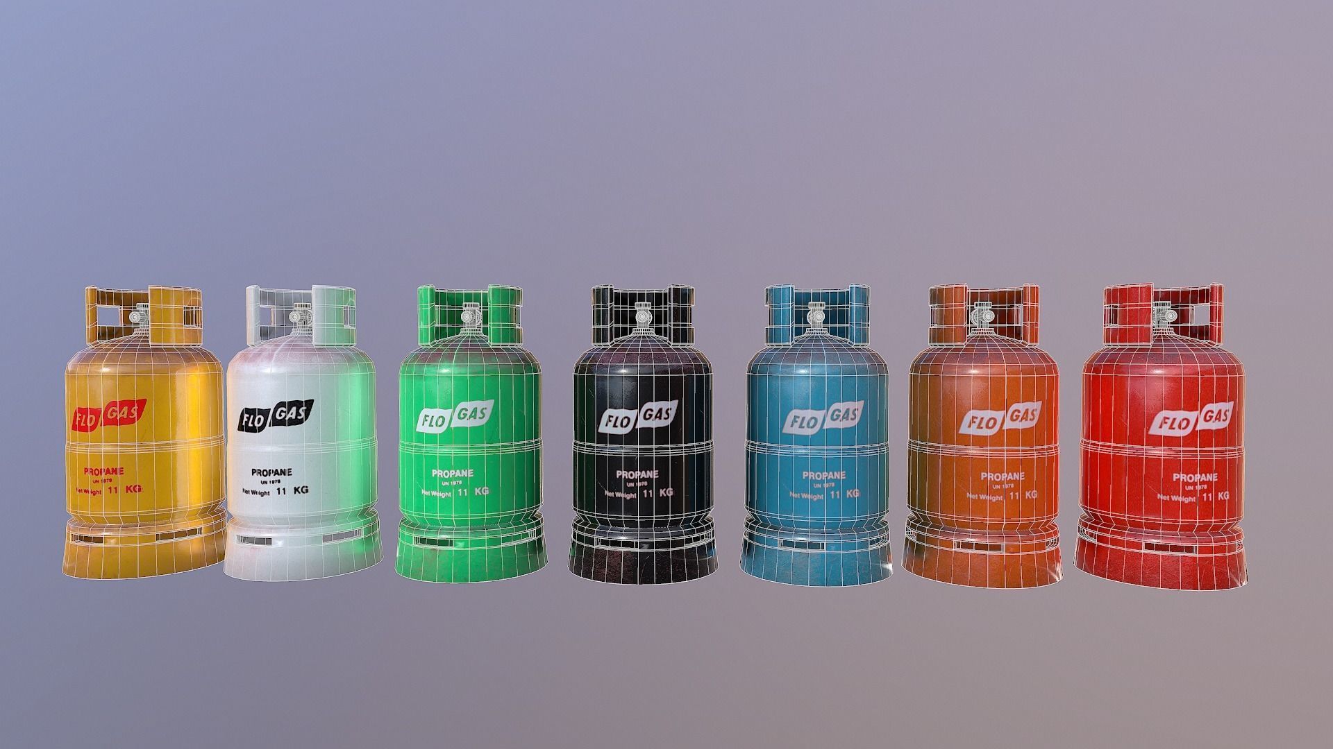 3D model Gas Cylinder Pack VR / AR / low-poly | CGTrader