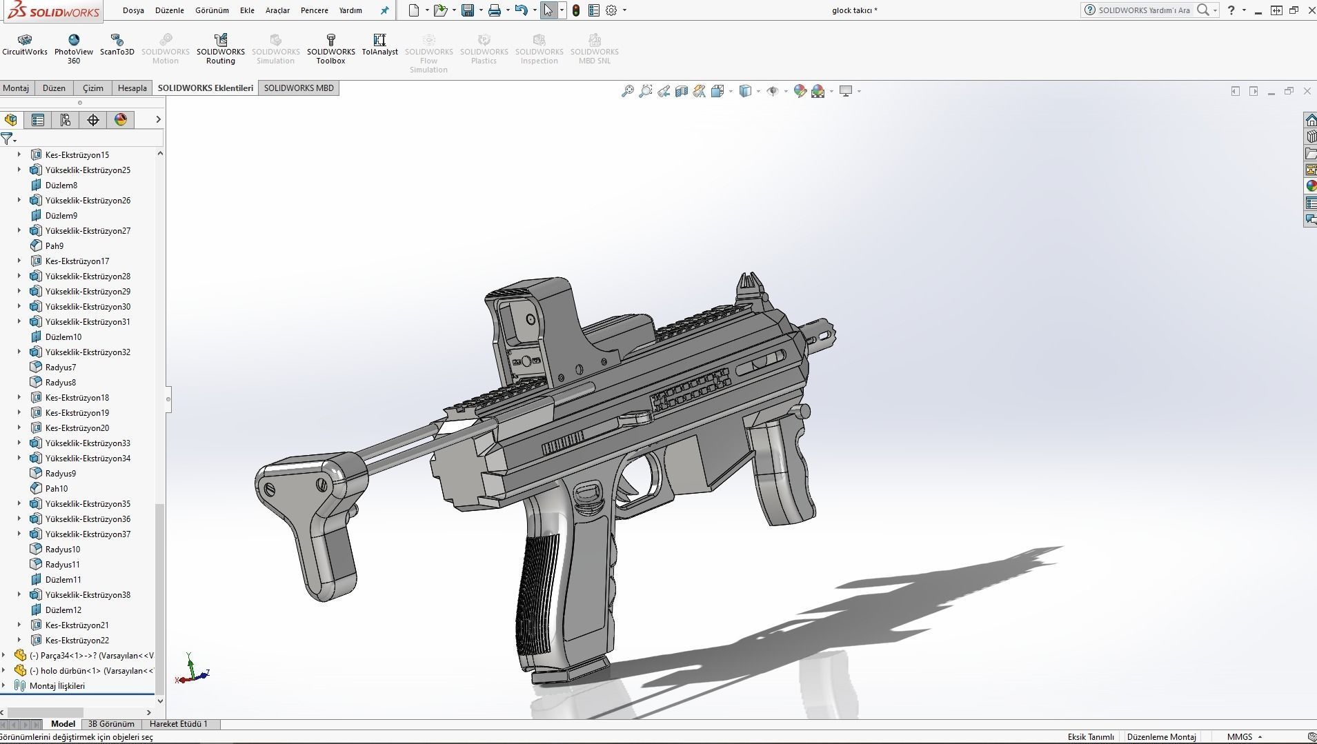 Glock Converter Docking Equipment Glock to SMG 3D model | CGTrader