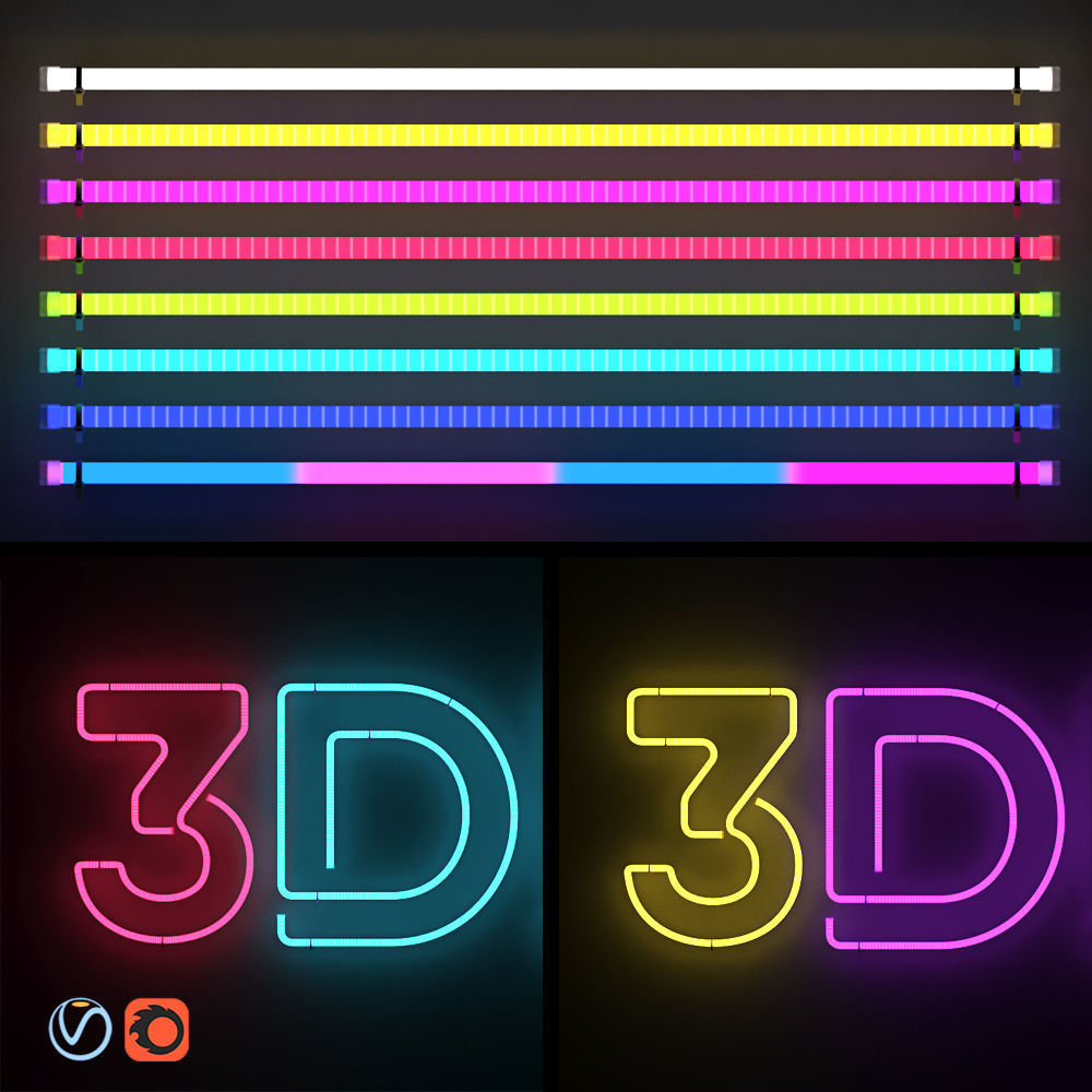 Neon lights 3D model | CGTrader