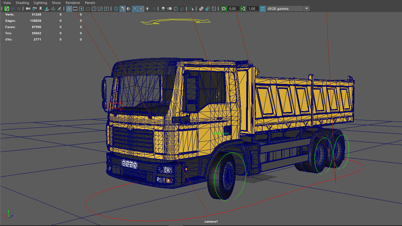 Rigged Lorry Model 3D model rigged | CGTrader
