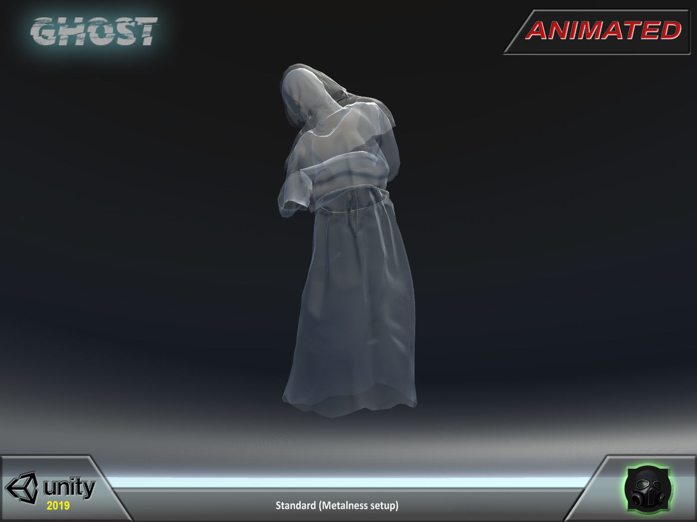 3D model Fantasy character 04--Ghost VR / AR / low-poly rigged animated ...