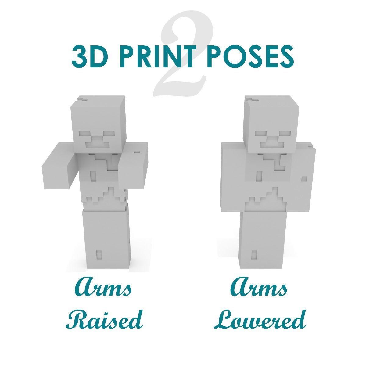 Minecraft Drowned 3d Model 3d Printable Cgtrader